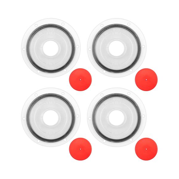 商品名: EMIHO ハブキャップ ウィンドウキット Stemco GMC Volvo Spicer-Dana Strick TimpteTrailmobile セミトラックとトレーラーハブキャップ 交換用 359-5995 4個パック E...