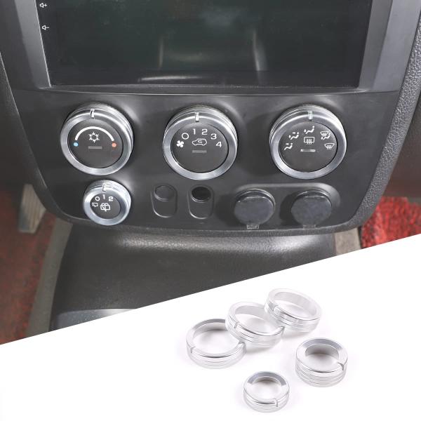 商品名:  Fgtagtal Center Console Knob Cover Fit for Hummer H3 2005-2009, Air Conditioner Switch Knob Cover, Aluminum Alloy ...