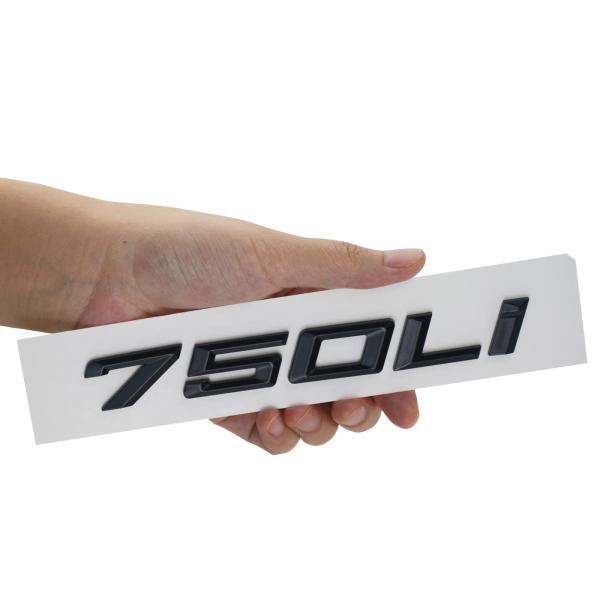 商品名: 750I エンブレム トランクリッド 車 後部 3D バッジ デカール 数字 レター ネームプレート 交換用 7シリーズ車用 (グロスブラック) 1枚 1Pc 750I Emblem Trunk Lid Car Rear 3D B...