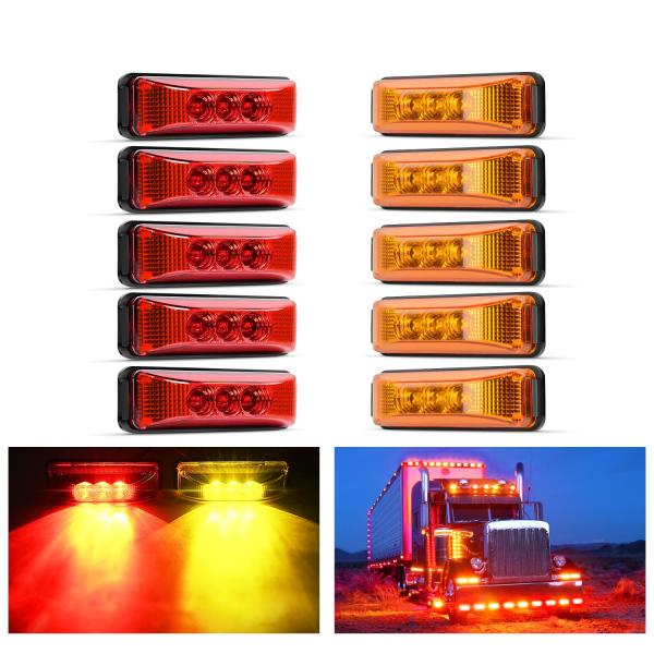 商品名: Nilight 10個 3 LED トレーラーライト 3.9インチ フロント リア サイド マーカー ライト クリアランス インジケーター 防水 密封 表面 マウント マーカーライト RV トラック トレーラー UTE UTV 1...