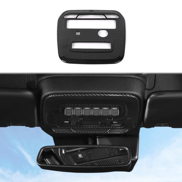 商品名: フォードブロンコ2021+センターコンソールフロントリーディングランプパネルカバーフォードブロンコ2021 2022用HTHE (ABS、1PC、カーボンファイバーブラック) HTHE Carbon Fiber Center Co...