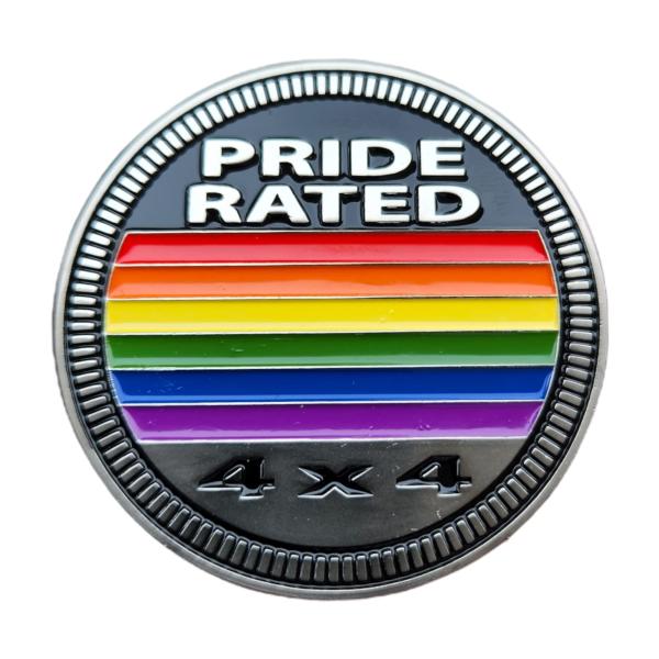 商品名: Badge Glow Pride Rated 4x4 Metal Automotive Badge Specifically Designed for The Jeep Wrangler or Cherokee Stick it ...