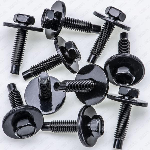 商品名: Rexka 10個 M6-1.0 六角ヘッド SEMS ボディボルト GM フォード クライスラー ジープ ダッジ バンパー フェンダー スプラッシュ シールド アンダーカバーフード Rexka 10pcs M6-1.0 Hex ...