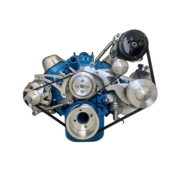 商品名: Chap Performance SBF 289 302 サーペンタインプーリー変換キット A/C ALT &amp; PS スモールブロックフォード 1 - 助手席側下部ラジエーターホース4ボルトダンパー1969+ Chap P...