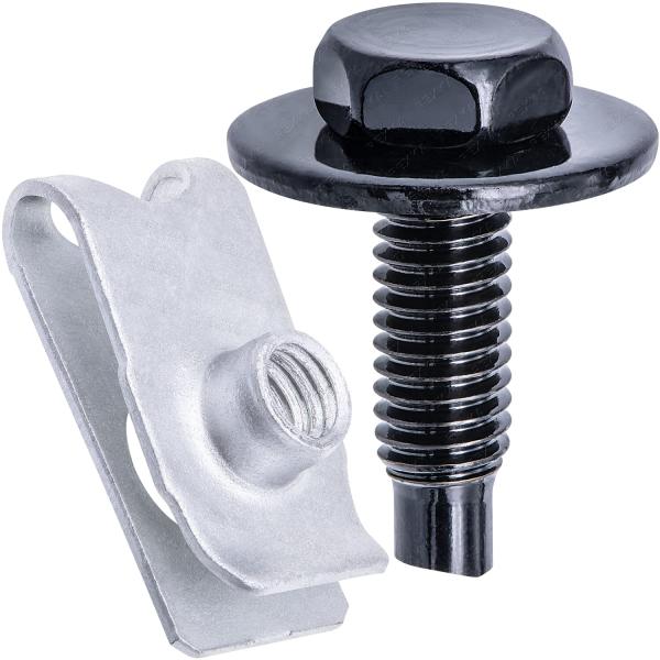 商品名: Rexka M6-1.0 X 20mm 六角ヘッド Sems ボルト&amp;Uナットキット 日産インフィニティ08146-6162H用 多目的 ヘッドランプ フェンダーライナー スプラッシュシールド バンパーカバー ラジエーター...