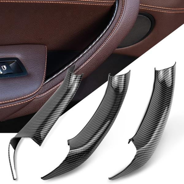 商品名: Jaronx BMW X3/X4 ドアハンドルカバー 3ピース ドアプルハンドルカバー BMW X3 F25 2010-2016 X4 F26 2014-2017 左/右側ドアハンドル インテリアドアプルハンドル (カーボンファイ...