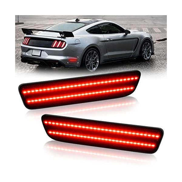 商品名: D-Lumina スモークレンズ LEDサイドマーカーライト Fo-rd Mustang 2005-2009対応 2列レッドフェンダーサイドマーカー リアサイドマーカーランプリフレクター 2個パック D-Lumina Smoked...