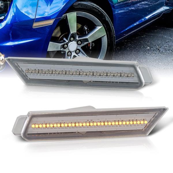 商品名:  AJP Distributors Amber LED Clear Lens Front Bumper Fender Side Markers Lights Signal Lamps Reflectors Assembly Pai...