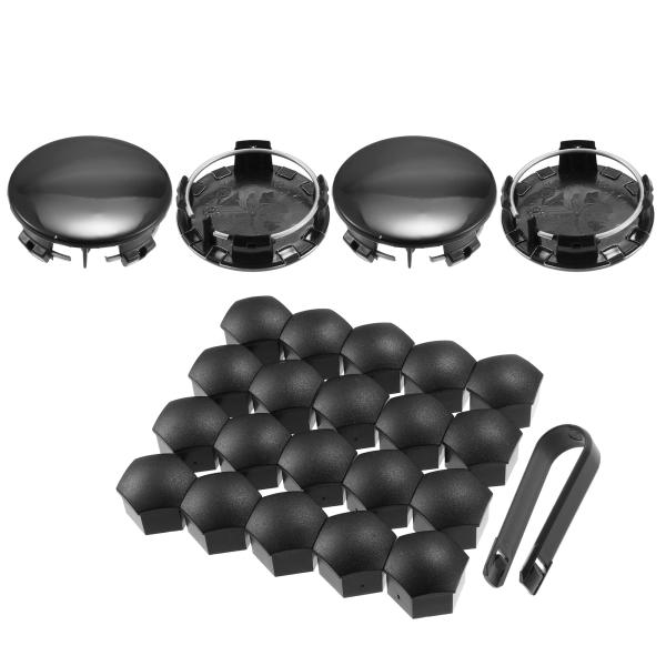 商品名:  X AUTOHAUX 57mm Dia Wheel Tyre Center Hub Caps Cover Kit with 20 Matte Black Lug Nut Cover Gloss Black Base for Te...
