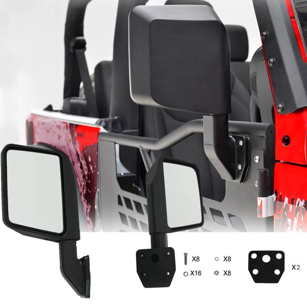 商品名: ZORASEN サイドミラー ハーフドア チューブラードアサイドビューミラー 反射ミラー ジープラングラーCJ7 YJ TJ JK JL/グラディエーターJT/Cherokee XJ用 1組 ZORASEN Side Mirror...