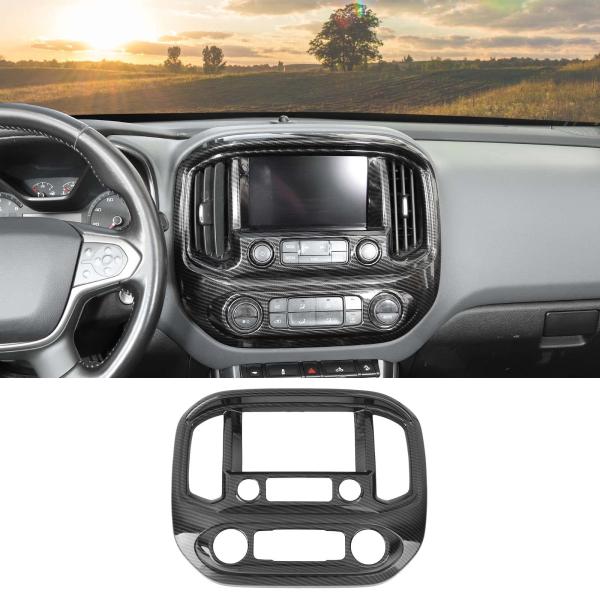 商品名: Hoolcar センターコンソールナビゲーショントリムパネル ミドルエアコン通気口カバー 2014-2022 シボレー コロラド、GMC、キャニオン、カーボンファイバーに対応 Hoolcar Center Console Navi...