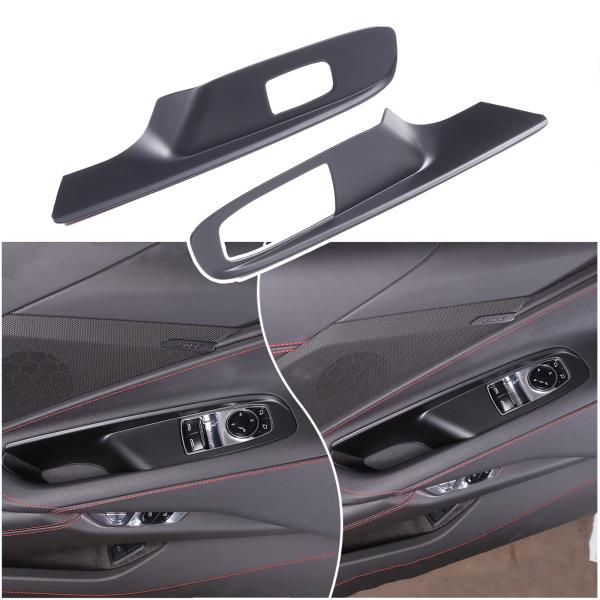 商品名: Fgtagtal ウィンドウリフトスイッチカバー シボレー コルベット C8 スティングレイ 2020-2023対応 ABSウィンドウリフトスイッチパネル 装飾フレームトリムカバー(マットブラック) Window Lift Swi...