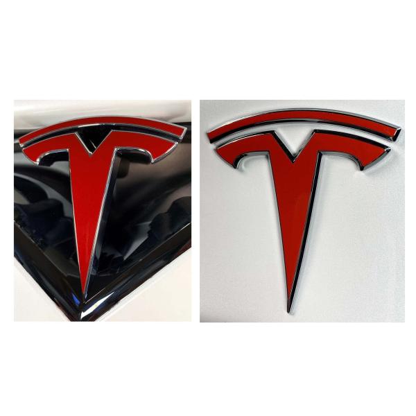商品名: カスタムカットグラフィックロゴデカールラップ Tesla Model X用 4枚セット (グロスレッド) Custom Cut Graphics Logo Decal Wrap for Tesla Model X, 4 pc-Se...