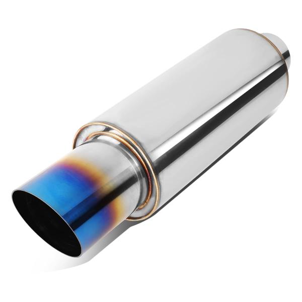 商品名: ユニバーサル 2.25インチ ストレートスルー マフラー 二重壁 傾斜 バーント 斜めカット チップ ステンレススチール Auto Dynasty Universal 2.25 Inches Straight-Through Mu...