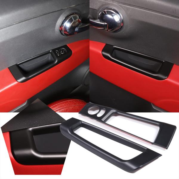 商品名:  HAPPYHORSE Car Inner Door Handle Cover Trim Compatible with Fiat 500 2010-2023，ABS Car Inner Door Handle Panel Fra...