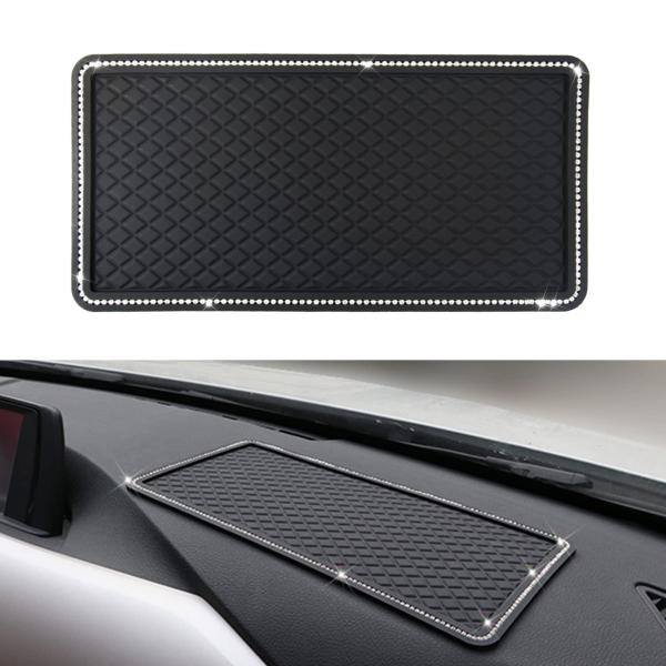 商品名: 車用ダッシュボード滑り止めゴムゲルパッド - 携帯電話やサングラス、鍵、電子機器用のキラキラクリスタル粘着マット - ノンスリップダッシュボードマット Car Dashboard Anti-Slip Rubber Gel Pad ...