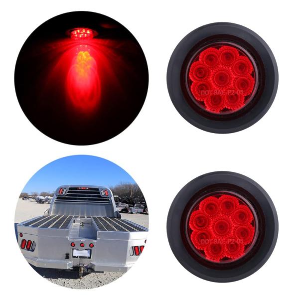 商品名:  LBRST 2x 2" Round Trailer Led Side Marker Lights Red 9 Diodes with Reflectors Trailer Marker Lights Waterproof Sea...