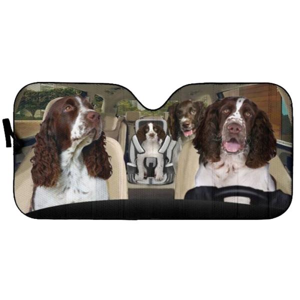 商品名:  Windshield Sun Shade English Springer Spaniel Dog Family Sun Shield for Car Windows Blocks Sunlight and Heat Keep ...