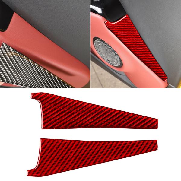 商品名:  NVCNX Real Carbon Fiber Car Door Speaker Side Panel Door Inner Armrest Handle Panel Cover Trim Sticker Decal Compa...