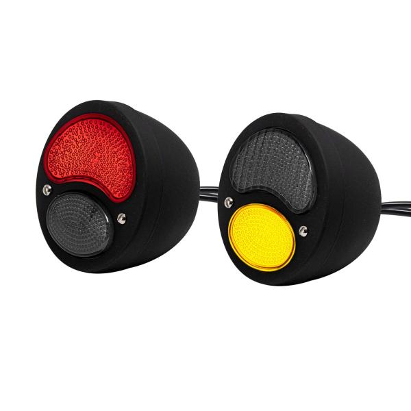 商品名: BOSYCY ビンテージ LED テールライト オートバイ トラック クラシックカー用 デュオランプ レッドアンバー ブレーキライト ウインカー カスタムフィット フォードモデルA ホットロッド ラトロッド 12V リアテールライ...