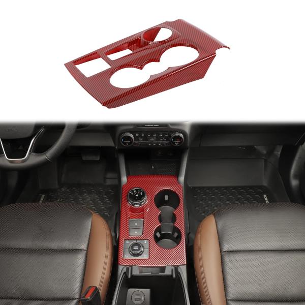 商品名: PDKLIN カーギアシフトパネルトリムカバー Ford Bronco Sport 2021-2023に対応 ABS、レッドカーボンファイバーグレイン。 PDKLIN for Bronco Sport Center Console...