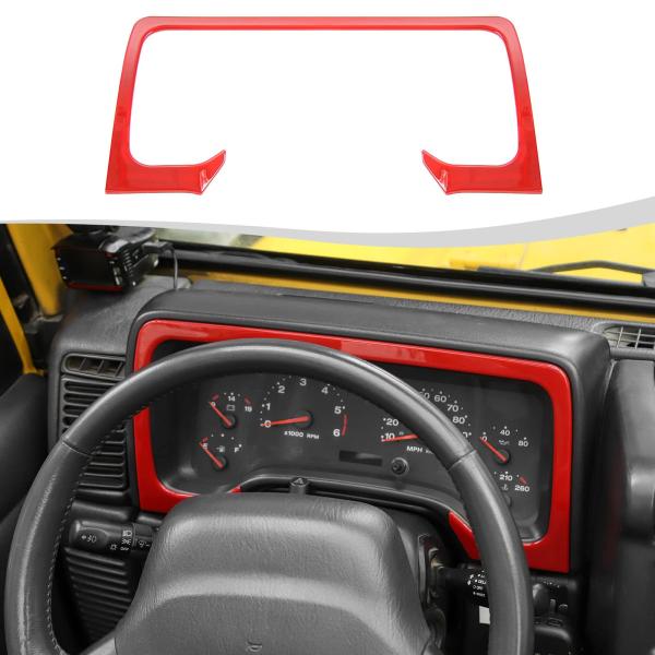 商品名:  SQQP Center Console Dashboras Trim Instrument Panel Cover Compatible with 1997-2006 Jeep Wrangler TJ (Red)ブランド: SQ...