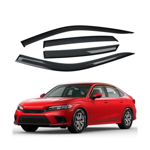 商品名: ZONFANT ウィンドウレインガード サイドウィンドウディフレクター サンバイザー レインベント ウィンドウガード (4個) 2022-2023 ホンダ シビックに対応 ZONFANT Window Rain Guards, S...