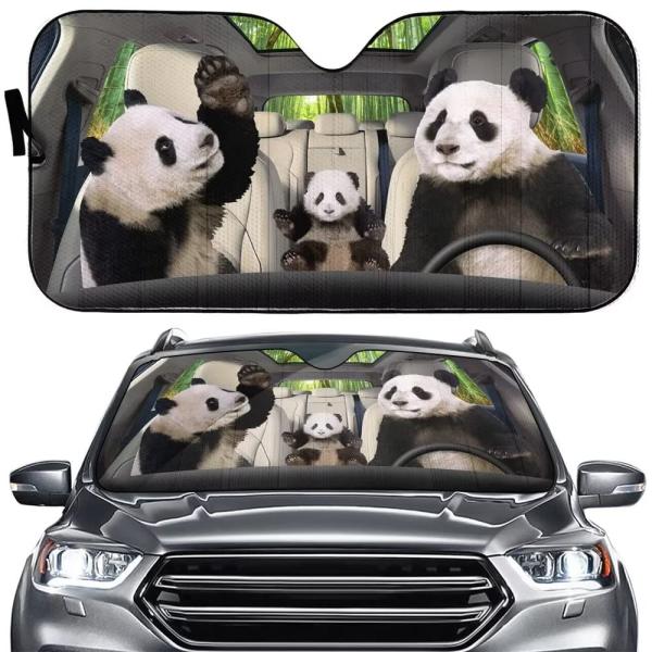 商品名: 車用サンシェードカバー パンダ風防 サンシェード 紫外線ブロック パンダドライバー サンバイザープロテクター 動物のフロントガラス Car Sunshade Cover Panda Windshield,Sunshade Bloc...