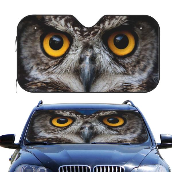 商品名: NiuKom 車用フロントガラス用かわいいフクロウサンシェード 折りたたみ式 車のフロントウィンドウサンシェード 車 SUV トラック用 紫外線を遮断 車を涼しく保ちます -S NiuKom Car Windshield Cute...