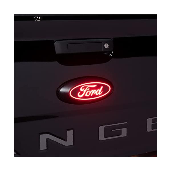 商品名: Ford Ranger 2019-2023 Putco Luminix LED レッドオーバルテールゲートライト付きエンブレム ? すべてのモデルに適合 Putco Luminix LED Red Oval Tailgate Li...