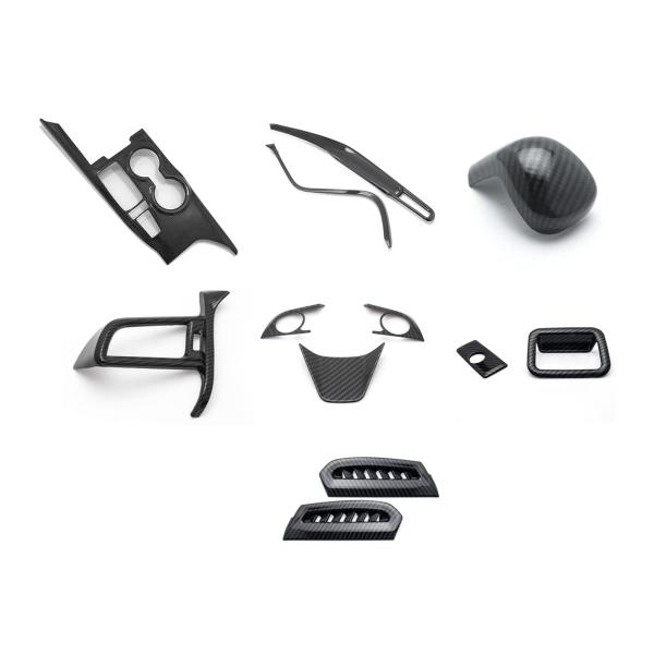 商品名: Xotic Techセット カーボンファイバースタイルコンソール 助手席ダッシュグローブボックス AC エアベント ステアリングホイール ギアシフトパネル ヒーターボタンアクセサリーカバートリムコンボキット トヨタカムリ2018年...