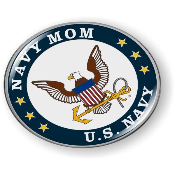 商品名:  [Officially Licensed Product] - U.S. Navy Mom 3D Domed CAR Emblem Badge Sticker Flexible Roundブランド: BestLicensePla...