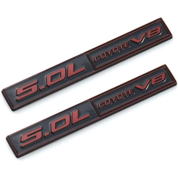 商品名:  2pcs 5.0 Coyote V8 Emblem 3D Trim Fender Hook Trunk Badge Decal Sticker Nameplate Replacement for 150 Mustang (Bla...