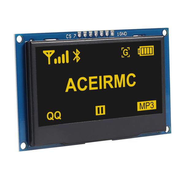 商品名: ACEIRMC 2.4インチ 128x64 OLED LCDディスプレイモジュール SSD1309 7ピン SPI/IIC I2C シリアルインターフェース Arduino UNO R3用 (イエロー) ACEIRMC 2.42 ...