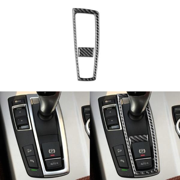 商品名: UOADA カーセンターコンソールギアシフトステッカー X3 F25 2011-2017 X4 F26 2014-2017に対応 (ギアシフトブラック) UOADA 2pc Real Carbon Fiber Gear Shift...