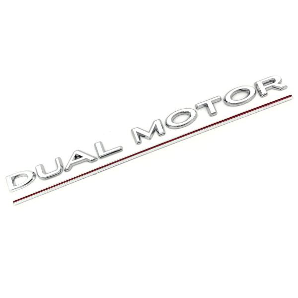 商品名: Funce Model 3 Y デュアルモーターエンブレムステッカー 下線付きバッジレターアクセサリー Teslaモデル3/Y/S/Xに対応 (シルバー+レッドライン) Funce Model 3 Y Dual Motor Emb...