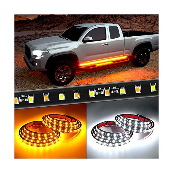 商品名:  Nilight Truck LED Running Board Lights 2PCS 48nch LED Side Maker Light with White Courtesy Light &amp; Sequential ...