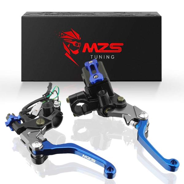 商品名: MZS ゴールド 7/8レバー ブレーキマスターシリンダー クラッチレバーセット ピボット 調節可能 CNC ユニバーサル オートバイ ストリートスポーツ ダートピット ミニバイクスクーターに対応 MZS Gold 7/8 Lev...