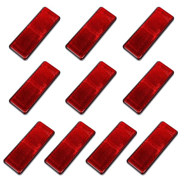 商品名:  FajerminArt 10 Pack Red Self Adhesive All Plastic 3.46‘’ Rectangle Reflectors for Mailbox, Motobikes, Trailers, Tr...