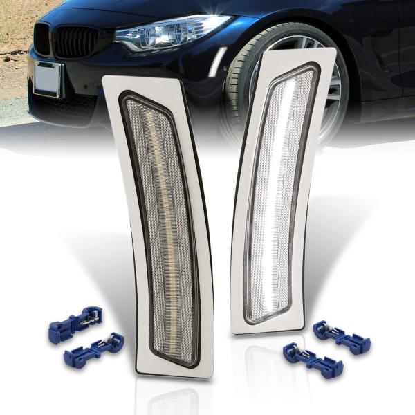 商品名:  AJP Distributors Clear Lens White LED Front Bumper Side Marker Lights Reflector Signal Lamps Compatible/Replacemen...