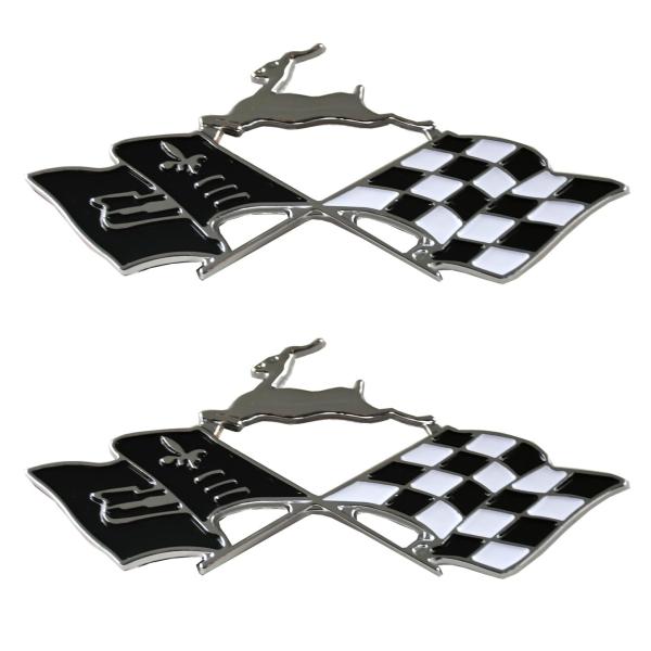 商品名: メタルインパラ SSエンブレム リアサイドクロスフラグバッジ 2個 交換用 61-62 シボレー シボレー インパラ 3780964 (クロム/ブラック) 2Pcs Metal Impala SS Emblems Rear Sid...