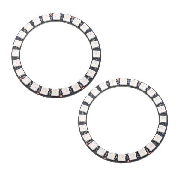 商品名: Stemedu 2個 24ビット LEDリングライト 個別にアドレス指定可能 WS2812B 5050 RGBランプモジュール 統合ドライバー付き Arduino Raspberry Pi ESP8266用 Stemedu 2PC...