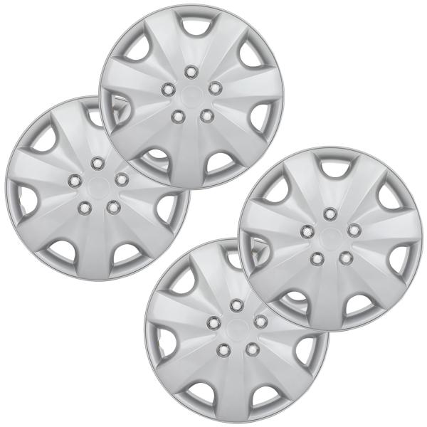 商品名: OCPTY 4パック 16インチ カーホイールリムスキンカバー ハブキャップ ホイールカバー プラスチックシルバー OEMスチールホイール用交換品、保持リング付きハイグレードABS OCPTY 4 Pack 16 inch Car...