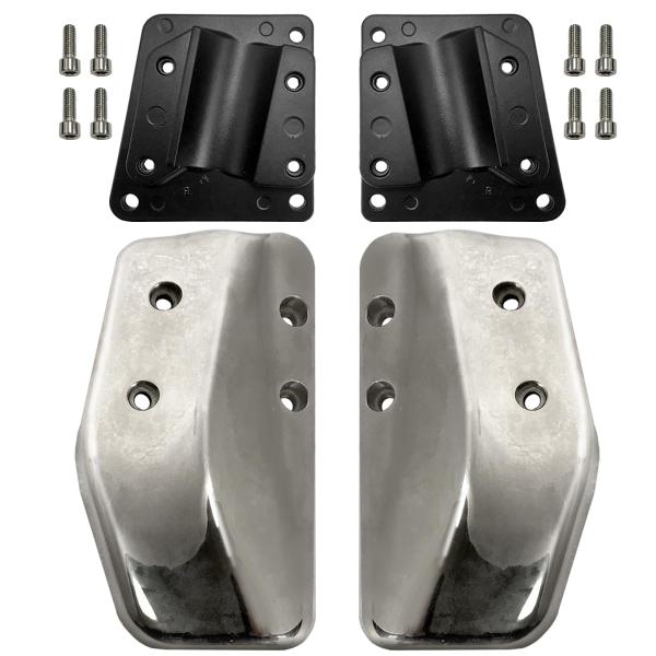 商品名: ドアミラーボトムマウントブラケット クローム&amp;マウントプレート アルミニウム - 運転席と助手席側 (適合:2005年以降 Peterbilt 335 340 357 382 385 386 325 330 348 388...