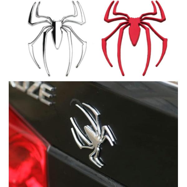 商品名:  Cowinbest 4 Pcs 3D Spider Chrome Emblems Badges Sticker Silvery for Universal Car Vehicle, Truck, Motorcycle, RV, ...