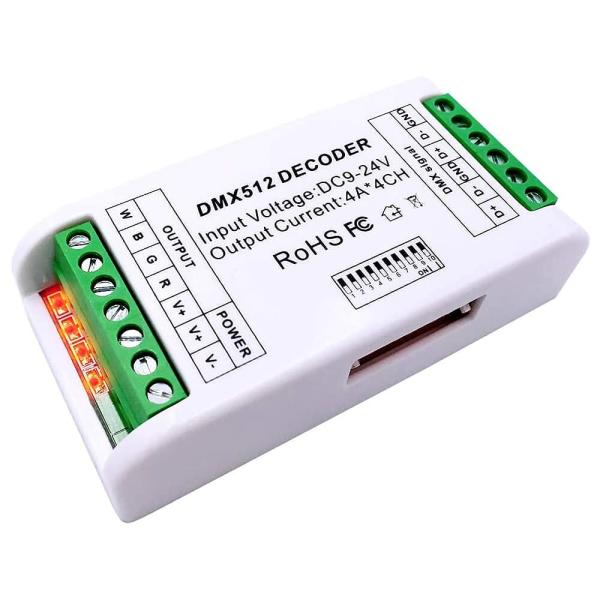 商品名:  Molieeigin Mini 4 Channel RGBW Decoder 16A RGB RGBW Strip Controller 512 Dimmer Driver for Lights DC9-24Vブランド: Mol...