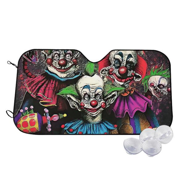 商品名:  Killer Horror Klowns Movie from Outer Space Car Sun Shade Windshield Automotive Interior Accessory Front Window Co...