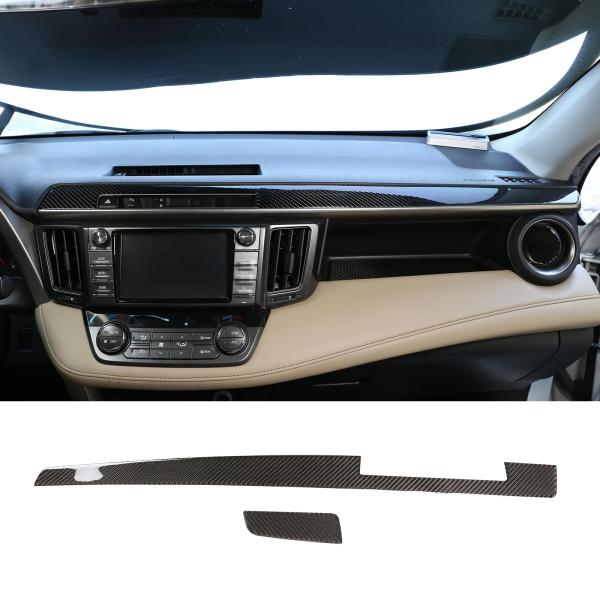 商品名:  Fgtagtal Center Console Panel Trim Sticker Compatible with Toyot@ RAV4 2015-2019, Soft Carbon Fiber Co-Pilot Instr...