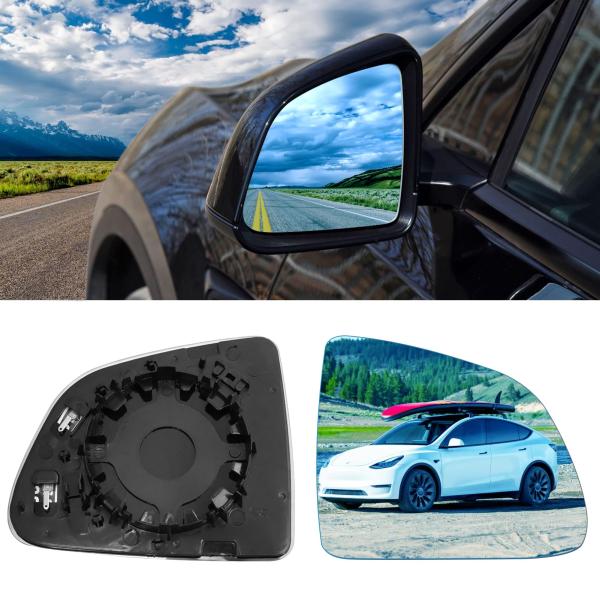 商品名: Jaronx Tesla Model Yサイドミラーガラス交換用2ピース、広角バックミラーガラス、熱曇り止めブルースアミラーガラスレンズモデルY 2020-2024年モデル用(運転席+助手席側) Jaronx Compatible...