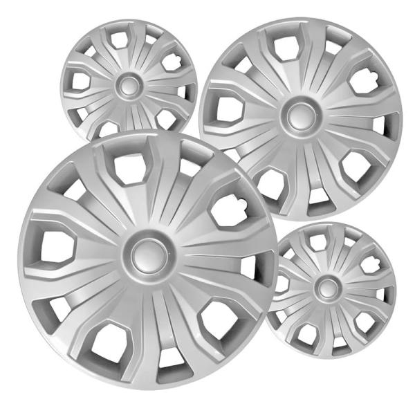 商品名: Fuel Rider 16インチ シルバー ABS ハブキャップ ホイールカバー 2019-2022 Ford Transit Connect用 (4個セット) 16インチ標準スチールホイール用ホイールカバー - 自動車タイヤカバ...